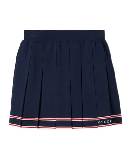 Gucci Pleated Skirt With Striped Trim