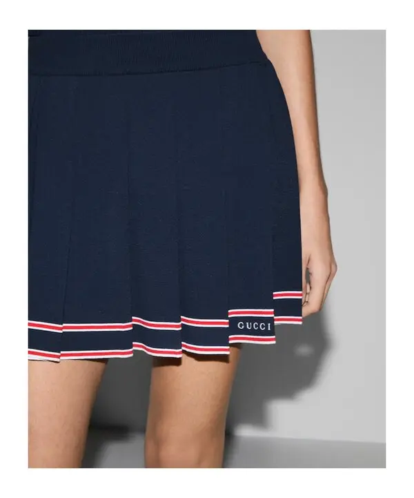 Gucci Pleated Skirt With Striped Trim