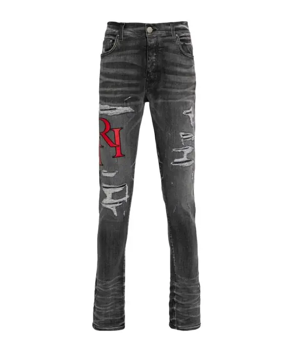 Amiri Distressed Skinny Jeans - Black