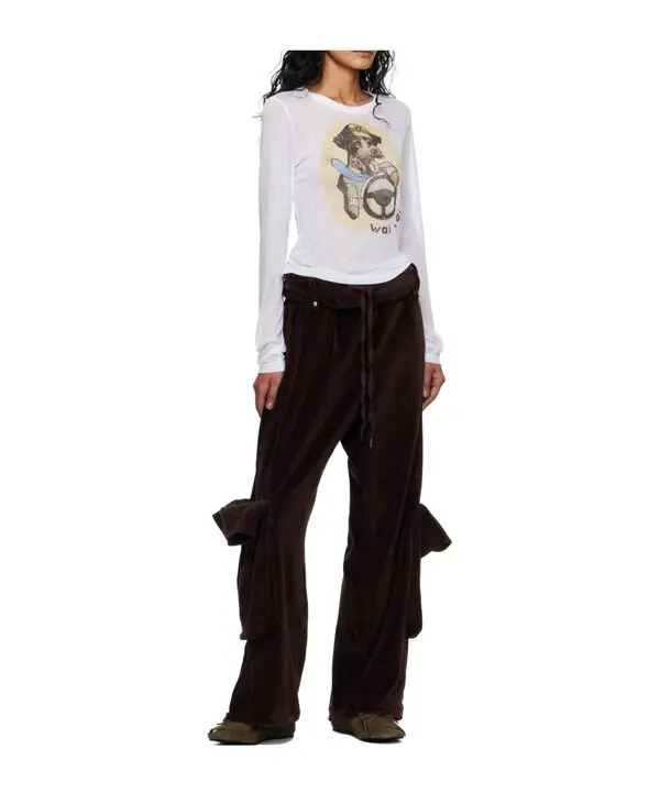 OPEN YY Rolled-waist Velvet Overalls