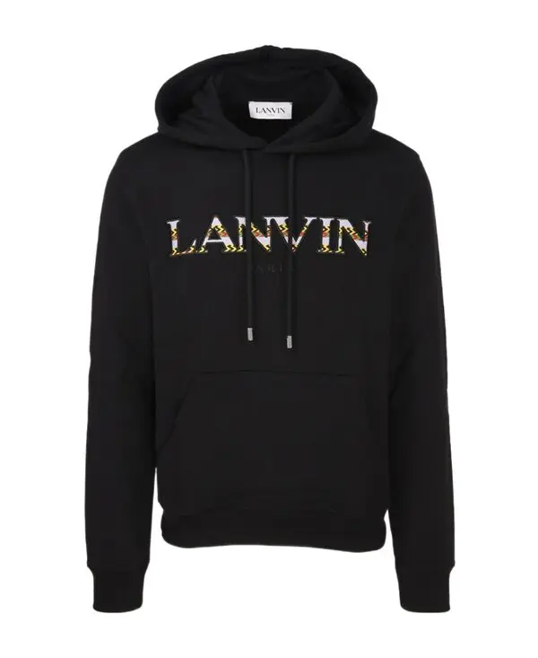 LANVIN Logo Hooded Sweater - Black