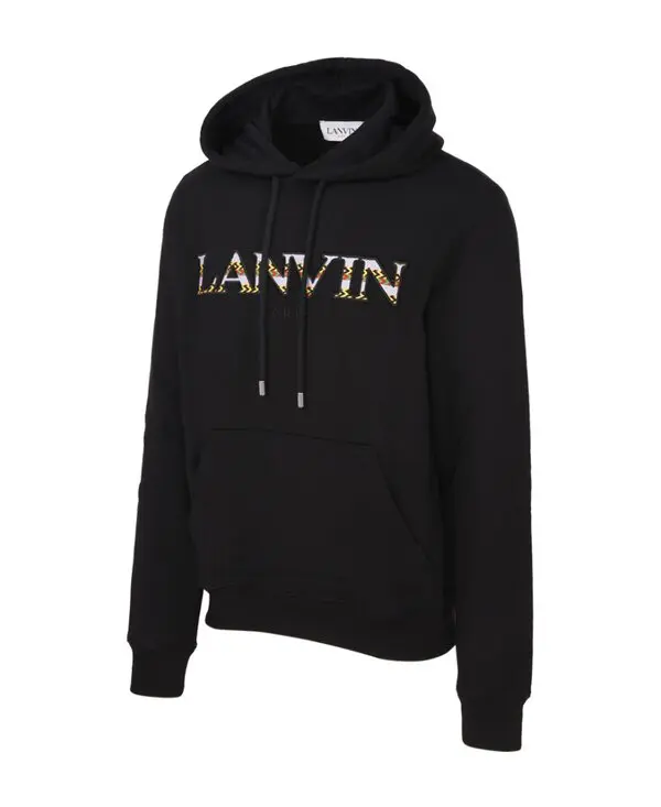 LANVIN Logo Hooded Sweater - Black