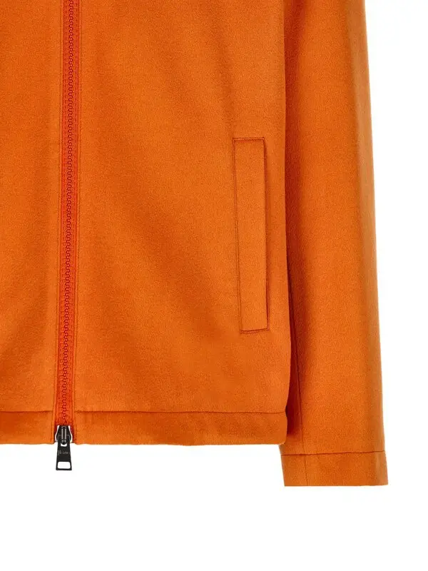 Herno Zip-up Hooded Padded Jacket - Orange