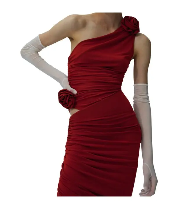 Magda Butrym One-shoulder T-shirt With Floral Embellishments