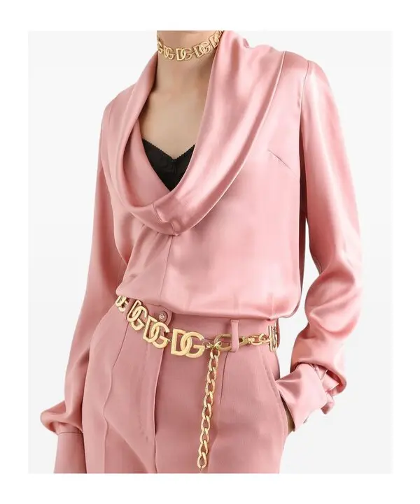Dolce & Gabbana Cowl Neck Long Sleeve Blouse