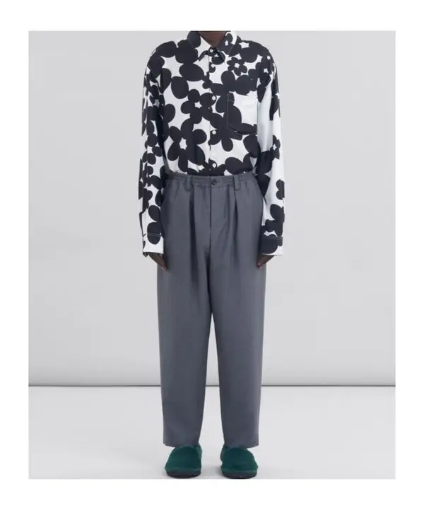 Marni Straight-leg Cropped Trousers - Grey