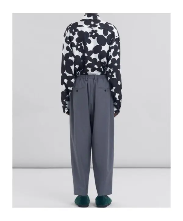 Marni Straight-leg Cropped Trousers - Grey