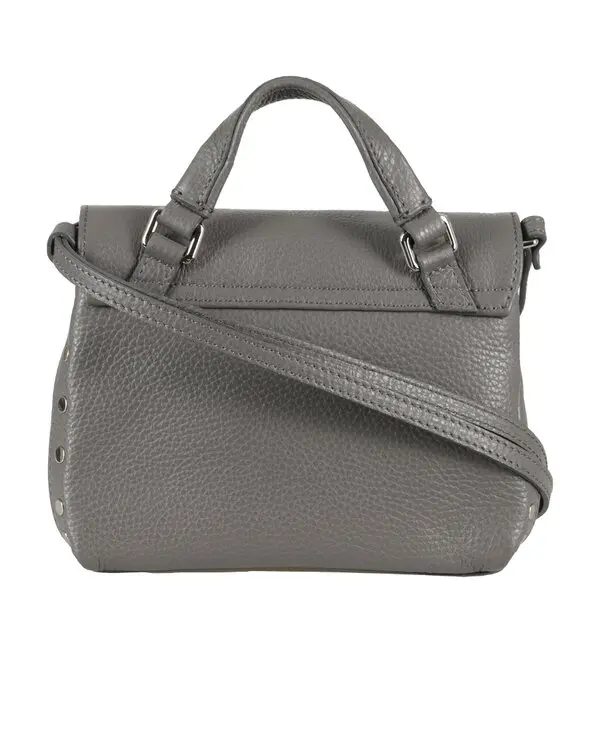 ZANELLATO Leather Crossbody Bag With Turn Lock Closure - Gray