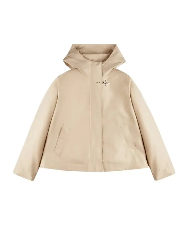 FAY Hooded Short Parka Jacket - Light Brown