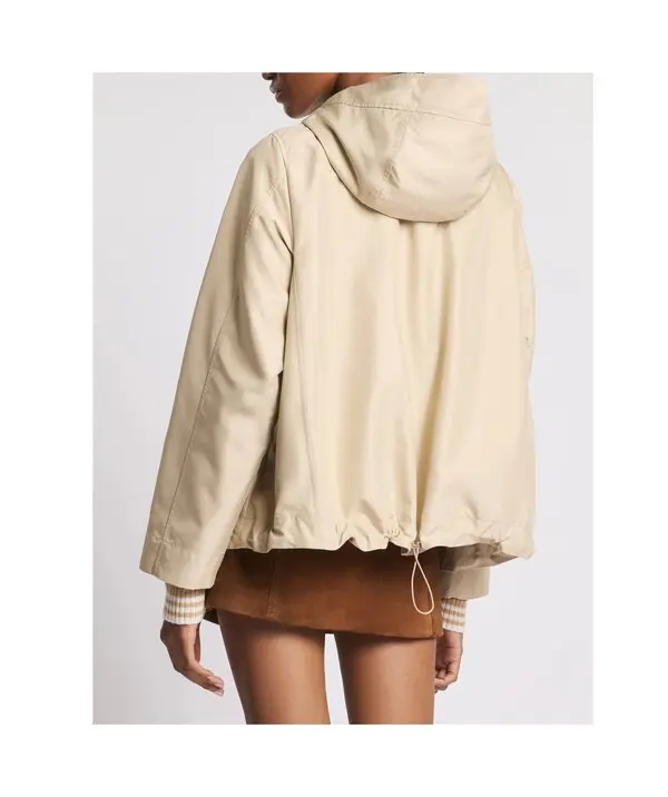 FAY Hooded Short Parka Jacket - Light Brown