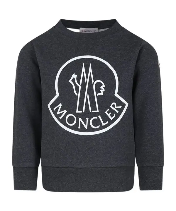 Moncler Logo Printed Crewneck Fleece Sweatshirt