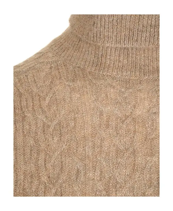 Brunello Cucinelli Cable Knit High Neck Jumper