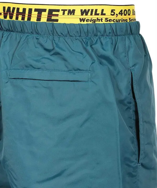 Off-White Logo Tape Swim Shorts - Blue