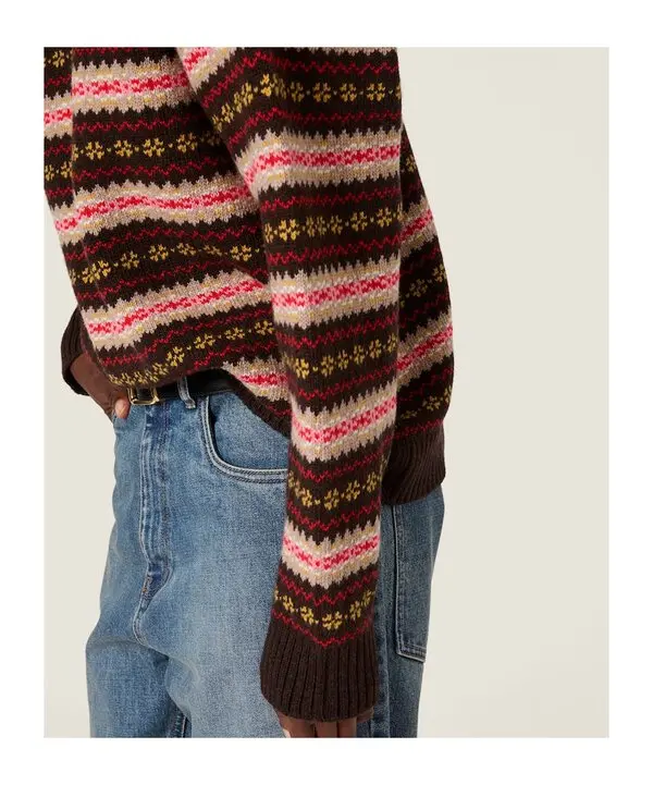 Miu Miu Crewneck Knitted Jumper - Dark Brown