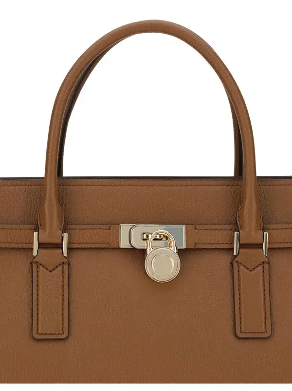 Michael Kors Lock-accent Top-handle Tote Bag - Brown