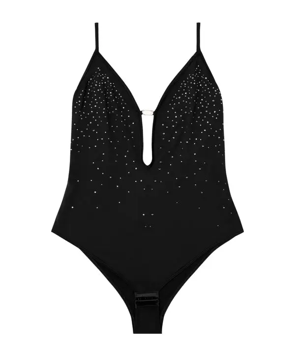 DIESEL® Oval-d Bodysuit With Crystal Embellishments - Black