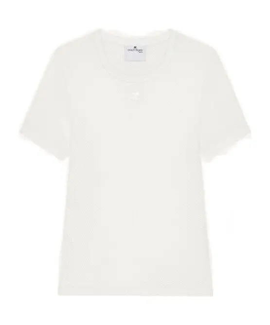 COURREGES Mesh T-shirt - Heritage White