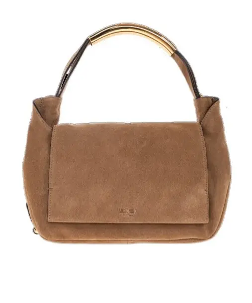 Moschino Embossed Top Handle Bag - Brown