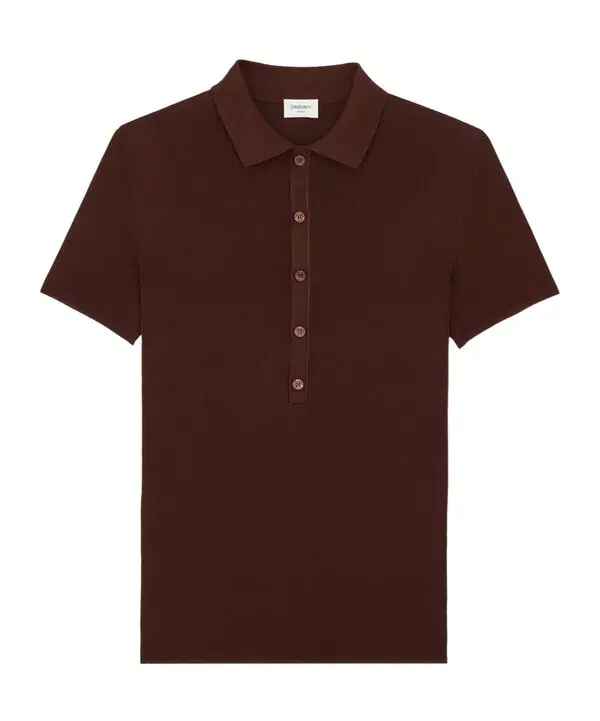 Saint Laurent Button Detailed Short-sleeved Polo Shirt
