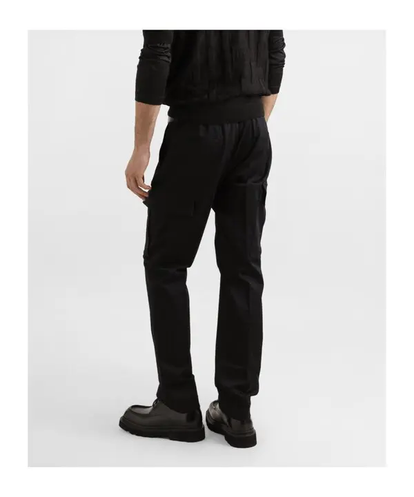 Dolce & Gabbana Logo Plaque Cargo Pants - Black