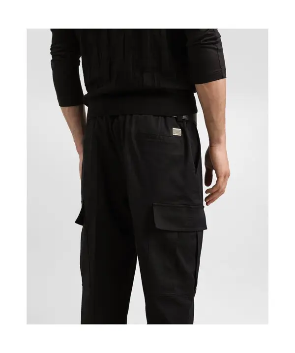 Dolce & Gabbana Logo Plaque Cargo Pants - Black