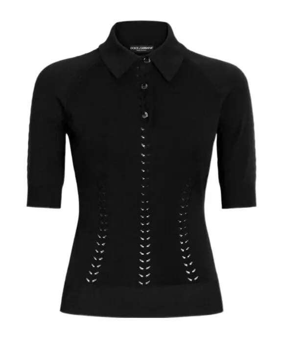 Dolce & Gabbana Fine-knit Polo Top