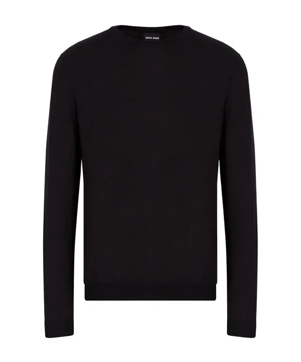 Giorgio Armani Crewneck Long-sleeved Jumper - Black