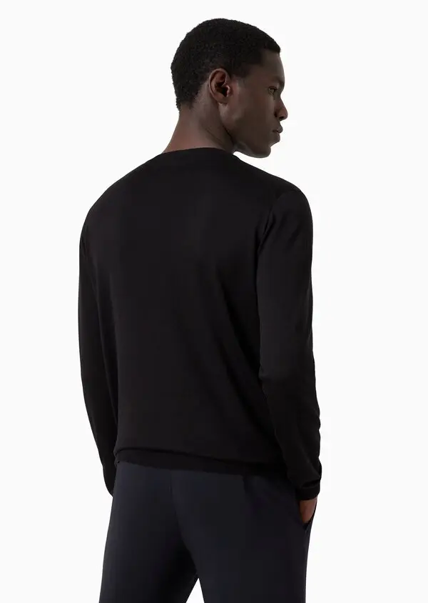 Giorgio Armani Crewneck Long-sleeved Jumper - Black