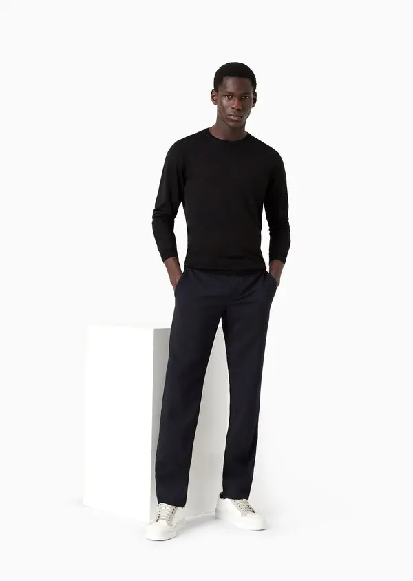 Giorgio Armani Crewneck Long-sleeved Jumper - Black