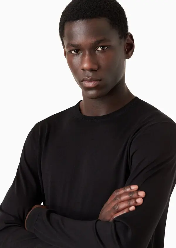 Giorgio Armani Crewneck Long-sleeved Jumper - Black