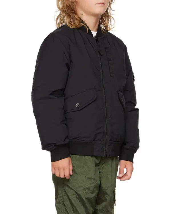 Stone Island Compass Patch Feather-down Bomber Jacket - Black