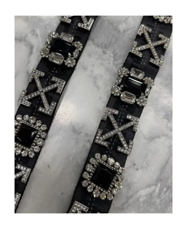 Off-White Crystal Embellished Belt