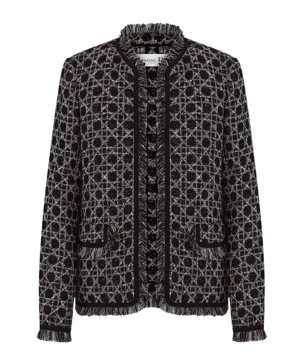 Dior Macrocannage Textured Tweed Jacket - Black