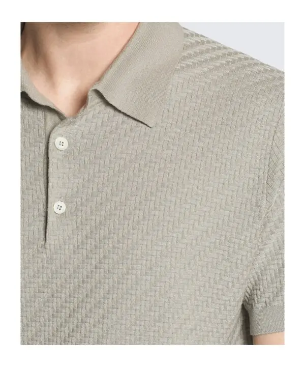 Brioni Woven Pattern Knitted Polo Shirt