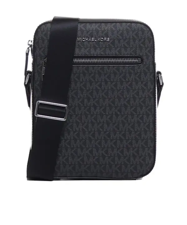 Michael Kors Varick Logo Detailed Zipped Messenger Bag - Black