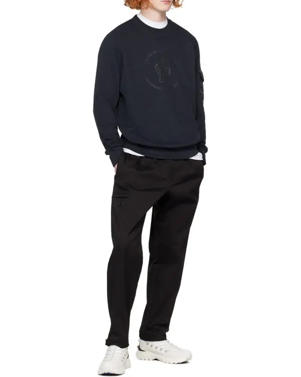 Moncler Mid-rise Straight Leg Trousers With Elastic Waist And Pockets