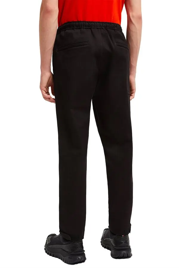 Moncler Mid-rise Straight Leg Trousers With Elastic Waist And Pockets