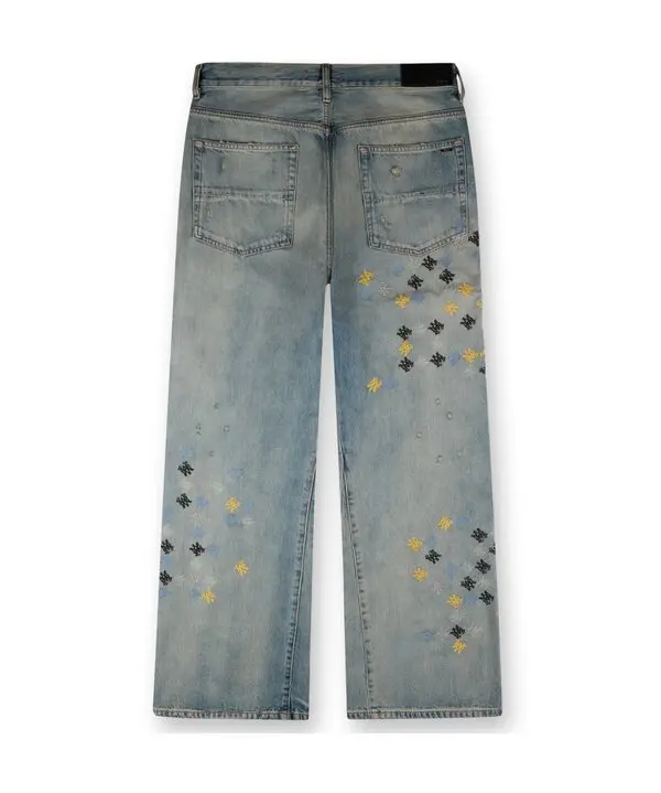 Amiri Ma Quad Embroidered Flared Jeans