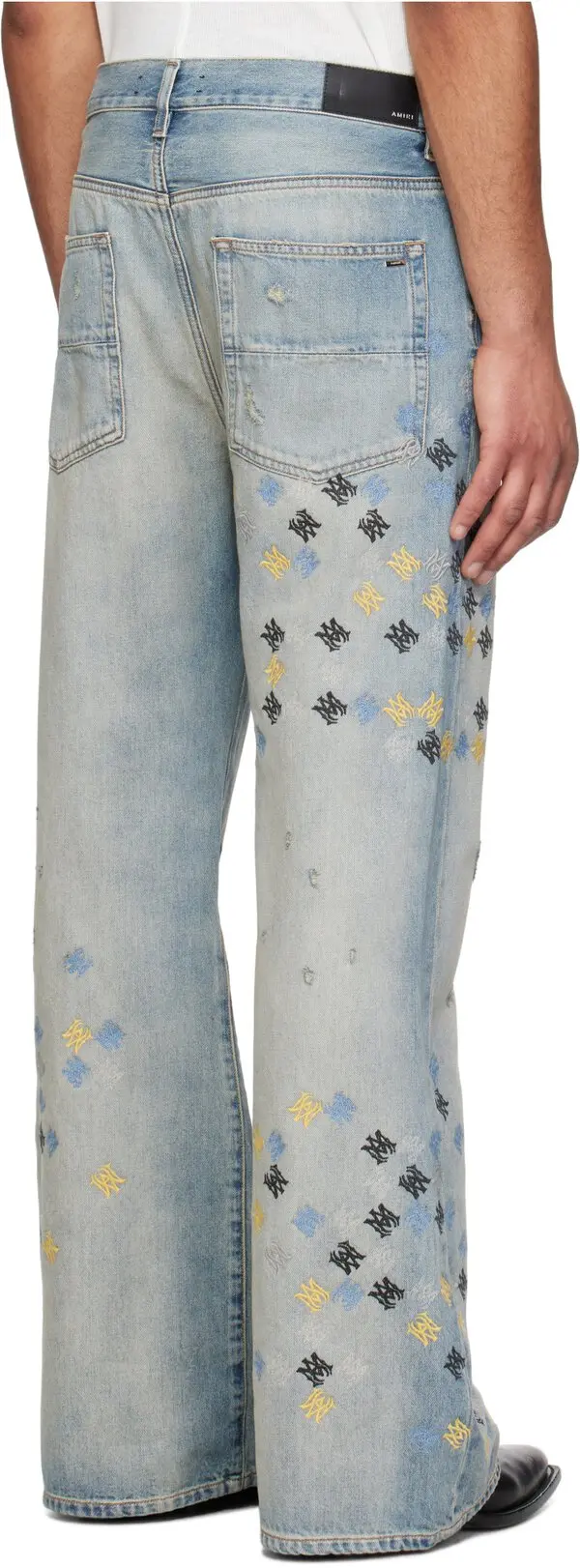 Amiri Ma Quad Embroidered Flared Jeans
