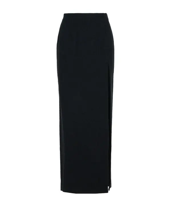 Alessandra Rich Side Slit Maxi Skirt - Black