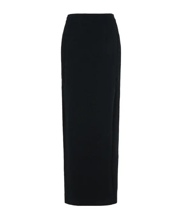 Alessandra Rich Side Slit Maxi Skirt - Black