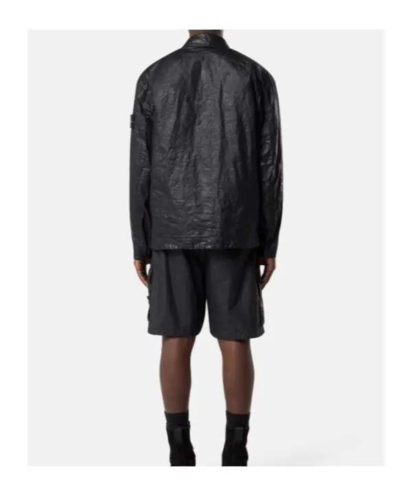 Stone Island Logo Patch Long-sleeve Overshirt - Black