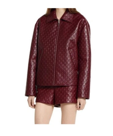 Gucci Embossed Gg Leather Jacket - Red