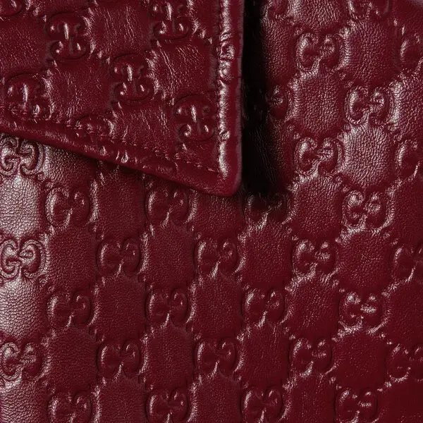 Gucci Embossed Gg Leather Jacket - Red