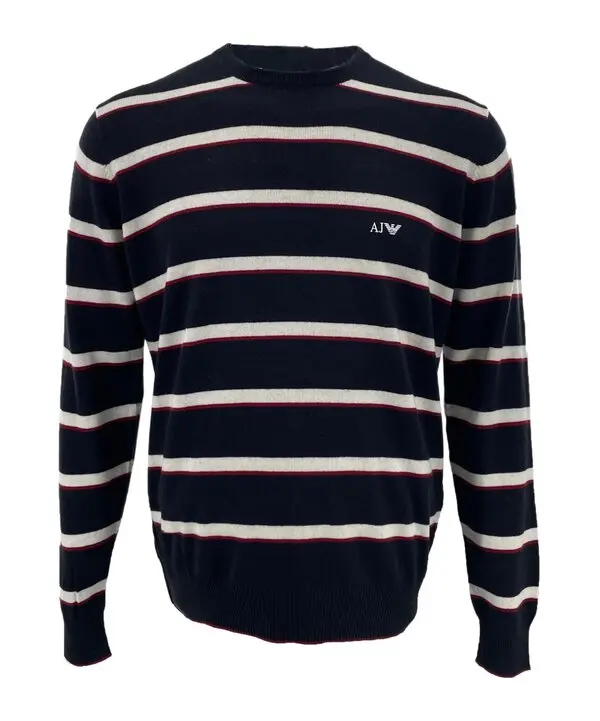Emporio Armani Striped Crewneck Sweater - Black