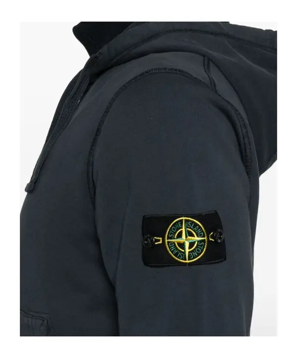 Stone Island Logo Patch Zip-up Hooded Jacket