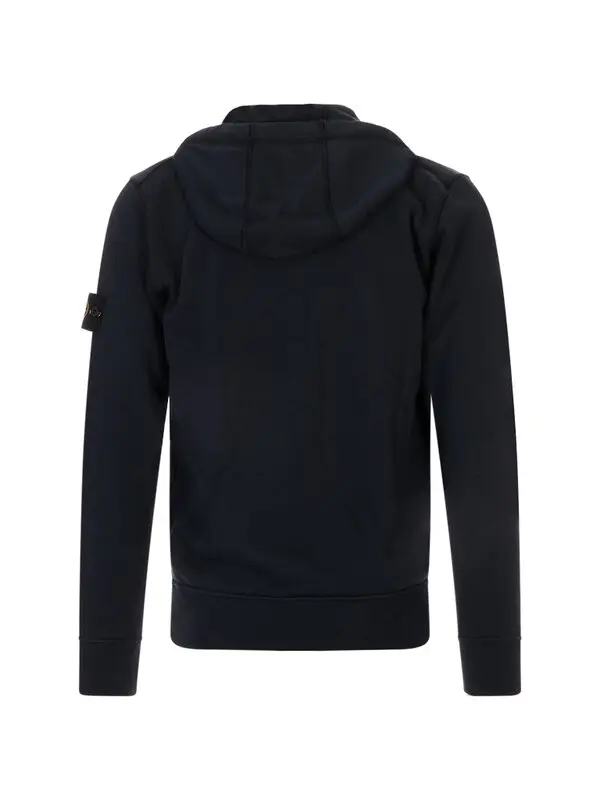 Stone Island Logo Patch Zip-up Hooded Jacket