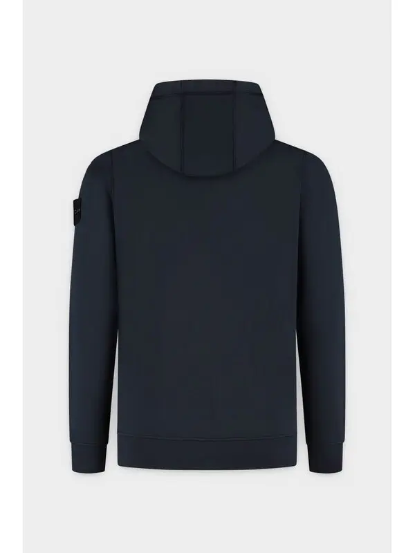 Stone Island Logo Patch Zip-up Hooded Jacket