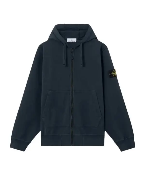 Stone Island Logo Patch Zip-up Hooded Jacket