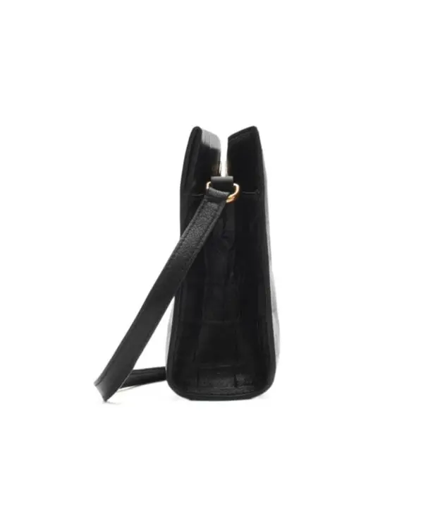 Burberry Cotswolds Pouch In Crocodile-effect Leather - Black